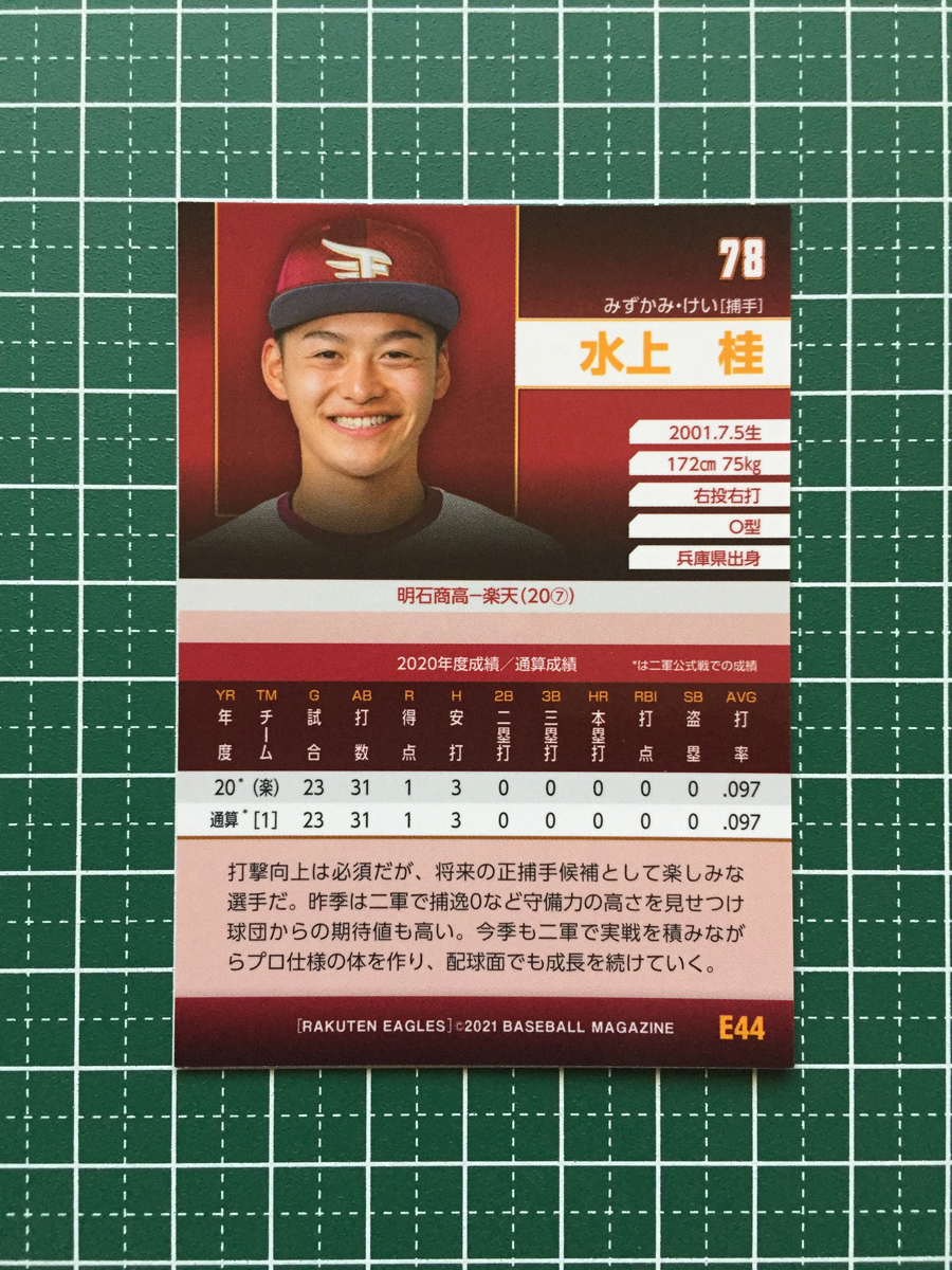 BBM 2021 プロ野球 ベースボールカード #E44 水上桂 東北楽天ゴールデンイーグルス レギュラーカード(2014年～)｜売買されたオークション情報、yahooの商品情報をアーカイブ ...