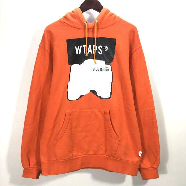 ダブルタップス SIDE EFFECT HOODIE スウェットパーカー フーディ プルオーバー サイズ02 Mサイズ オレンジ WTAPS ...