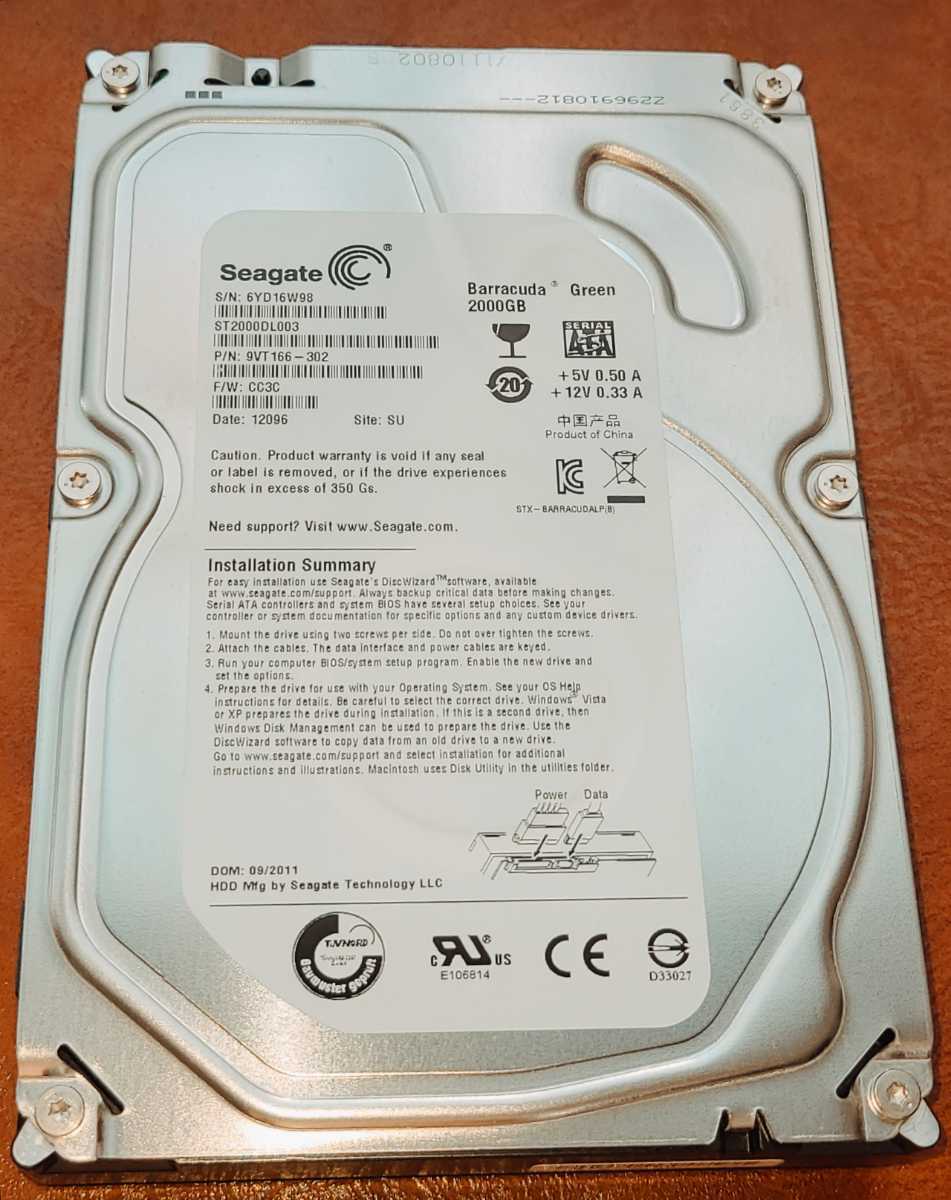 正常判定品 2TB HDD 3.5インチ SATA600 Seagate ST2000DL003(2TB～)｜売買されたオークション情報 ...