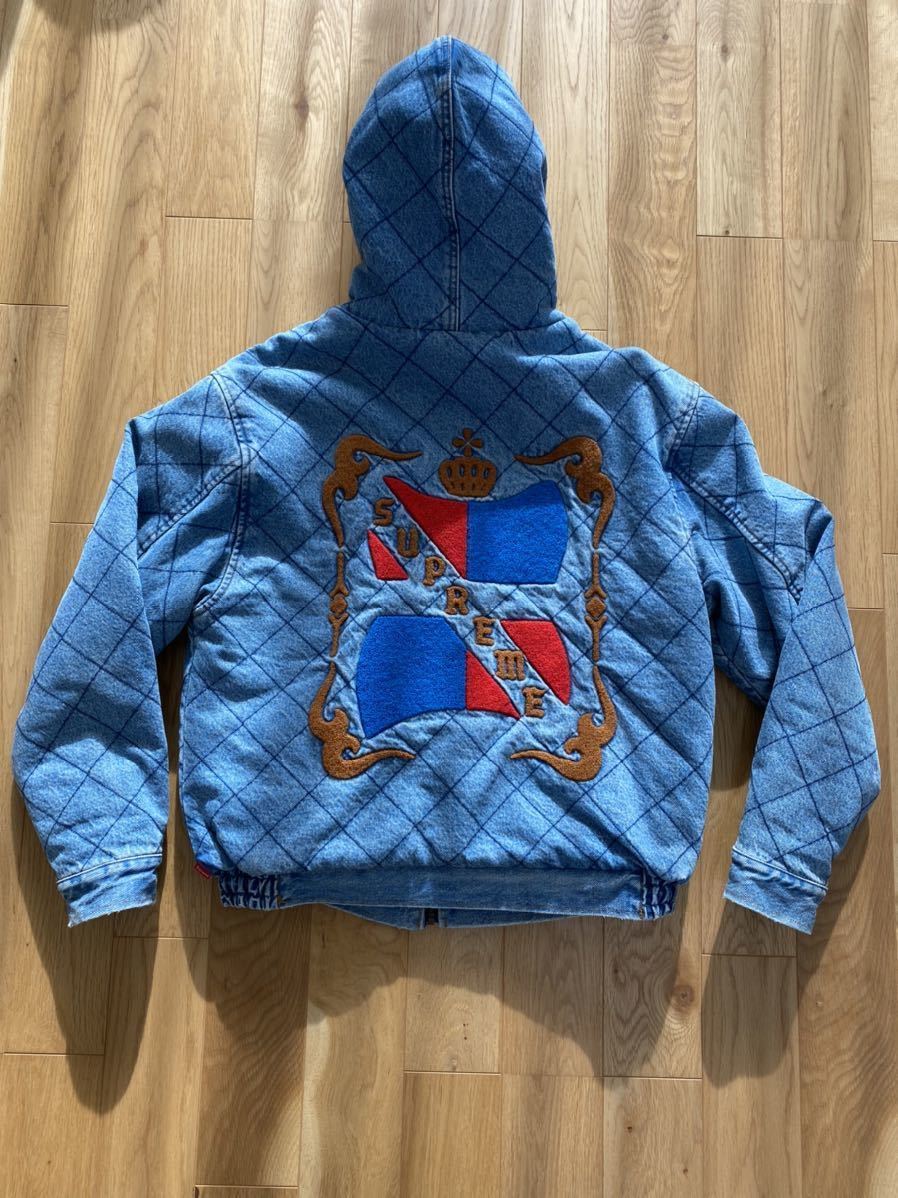 18AW Supreme Quilted Denim Pilot Jacket size M シュプリーム デニム ジャケット ボア パーカー ...