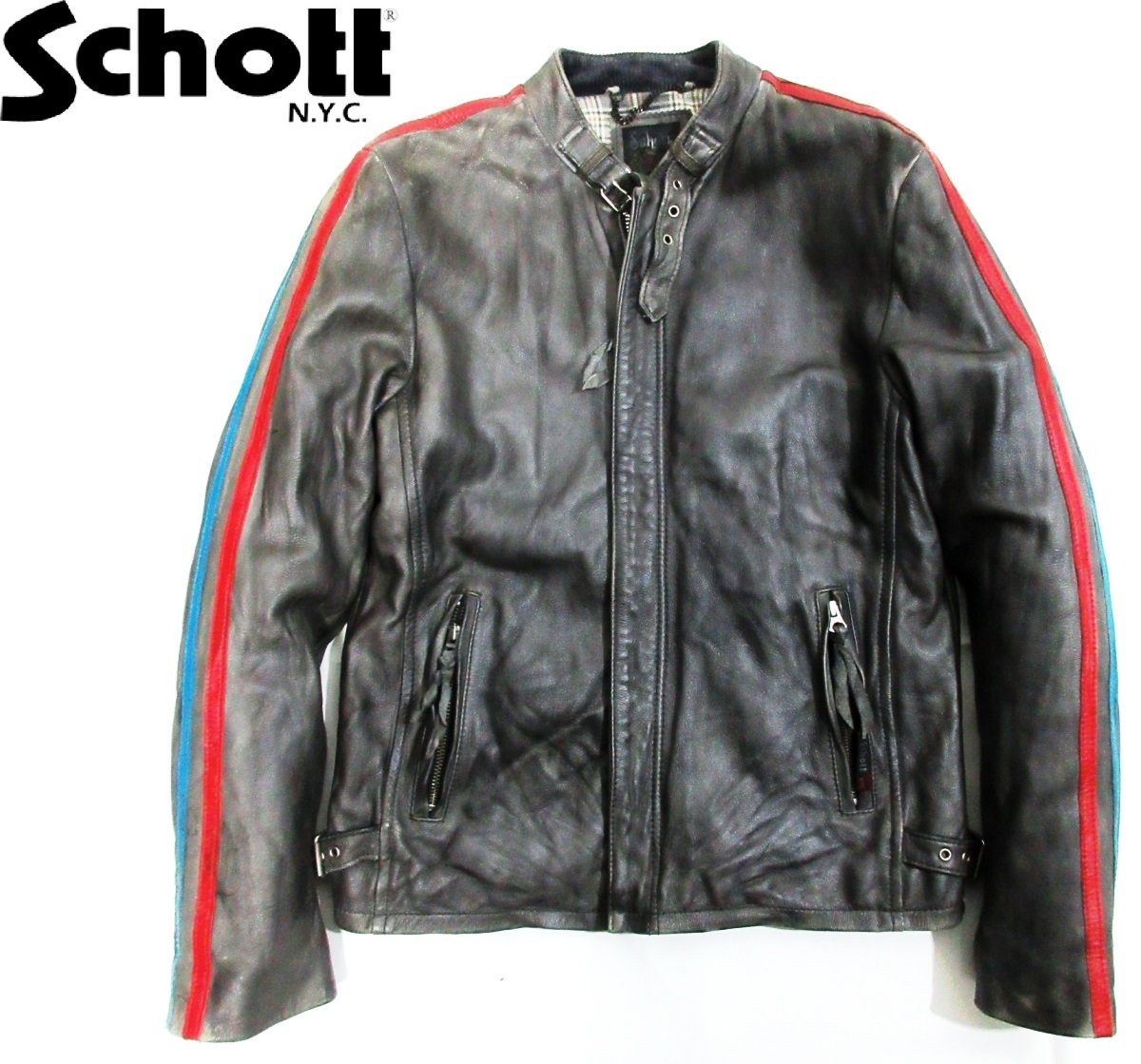 参考定価64 900円 Schott ショット CLASSIC RACER LEATHER JACKET クラシックレーサー 牛革 レザーライダースジャケット(ライダースジャケット)｜売買され ...