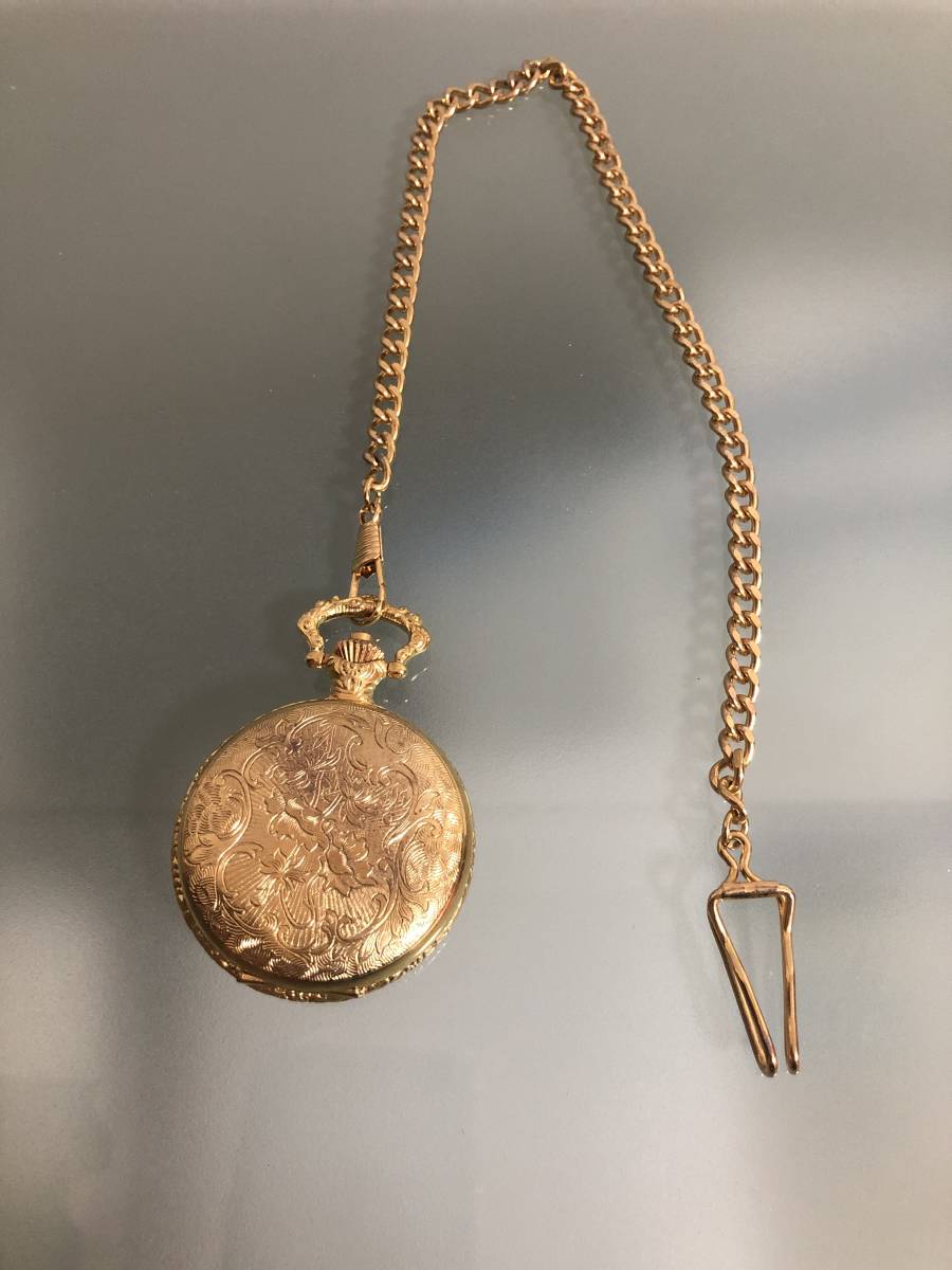稼働品 懐中時計 Laurier QUARTZ ゴールド クオーツ チェーン付 アンティーク(クォーツ式)｜売買されたオークション情報 ...