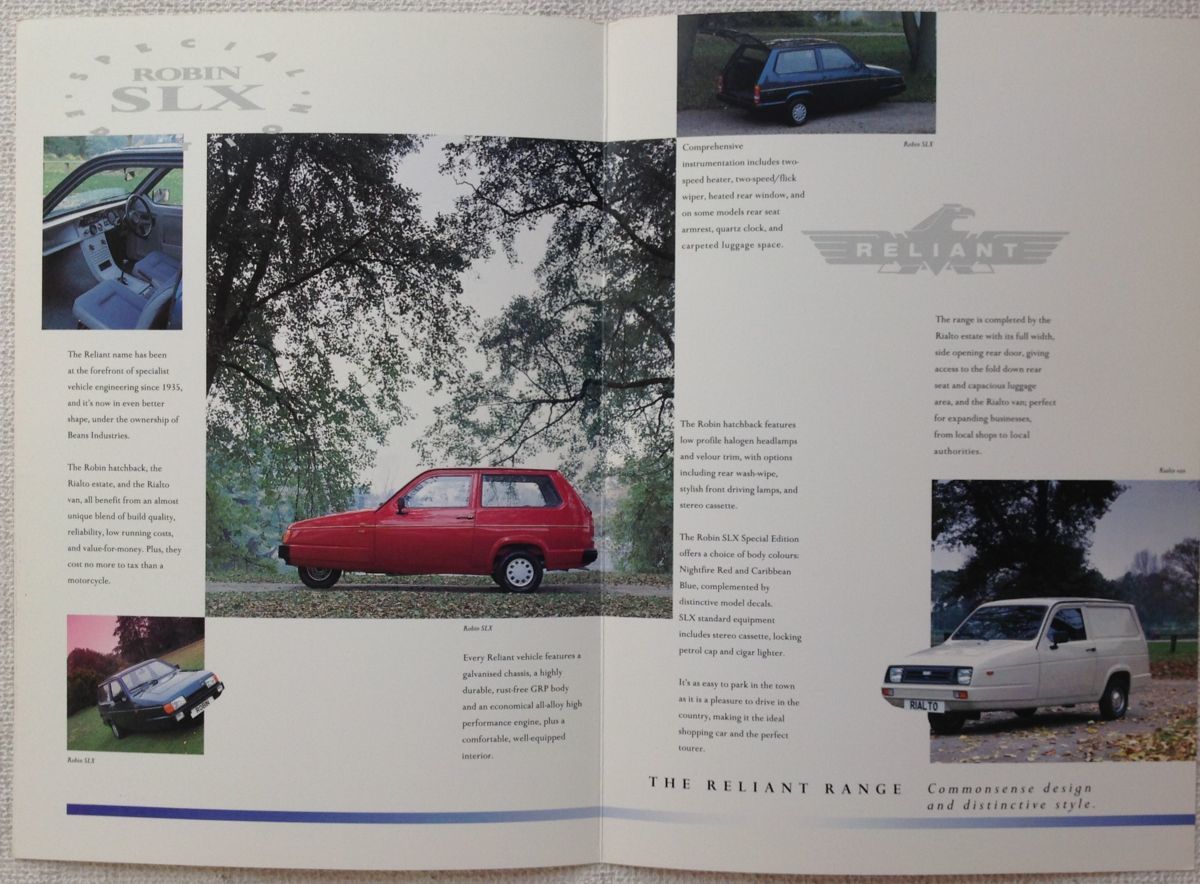 85885 旧車 1991年 3輪自動車 リライアント ロビン SLX/LX リアルト バン SE estate 紹介のカタログ ...