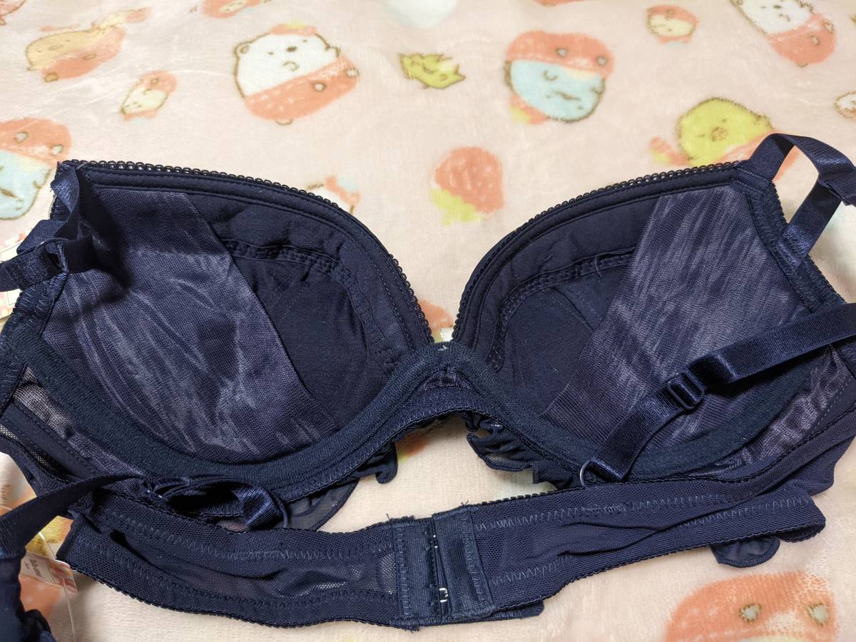 チュチュアンナ tutuanna 谷間 シャンテリーハートブラセット ブラ ショーツ 上下セット E75/L ネイビー ②(75)｜売買されたオークション情報、yahooの商品情報をアーカイブ ...