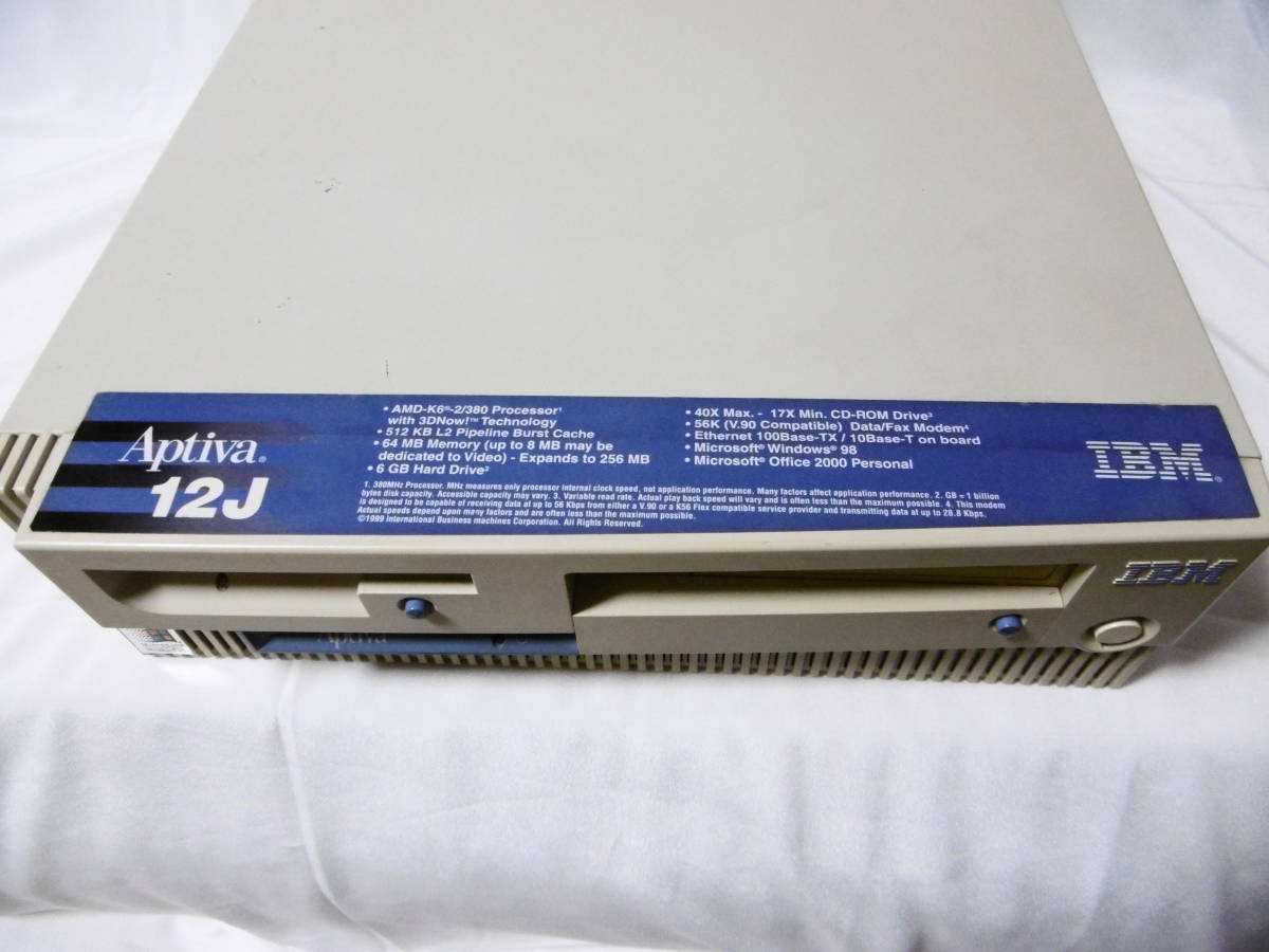 IBM デスクトップPC Aptiva Eシリーズ 2165 12J AMD K6-2 380 MHz Windows 98 SE(パソコン ...