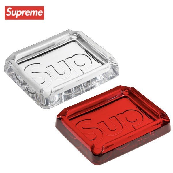 品 Supreme Debossed Glass Ashtray Red&Clear セット シュプリーム デボスド グラス アッシュトレイ ...