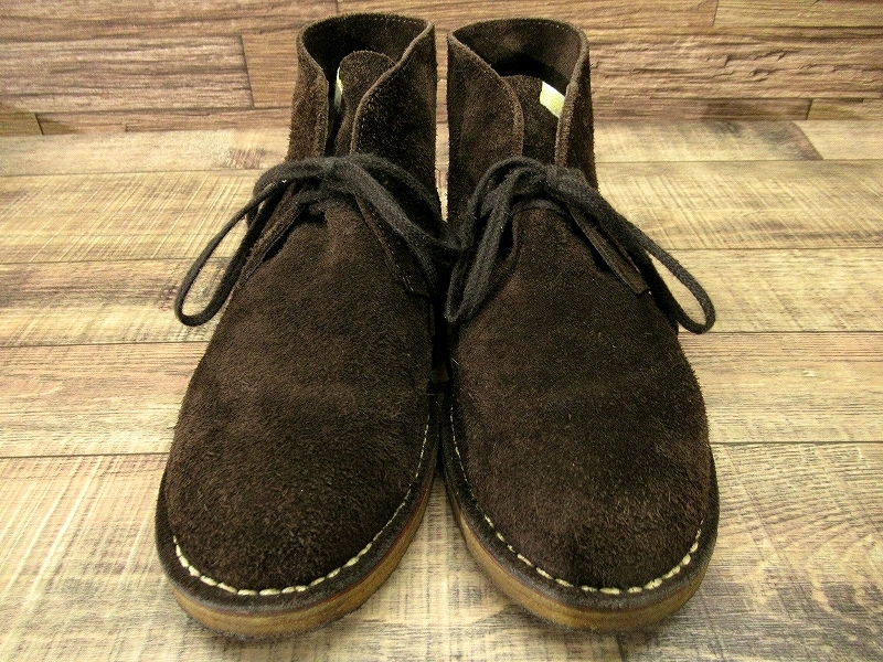 箱付 visvim ビズビム ISDT BOOTS-FOLK カーフスエード レザー デザート チャッカ ブーツ シューズ ダークブラウン ...