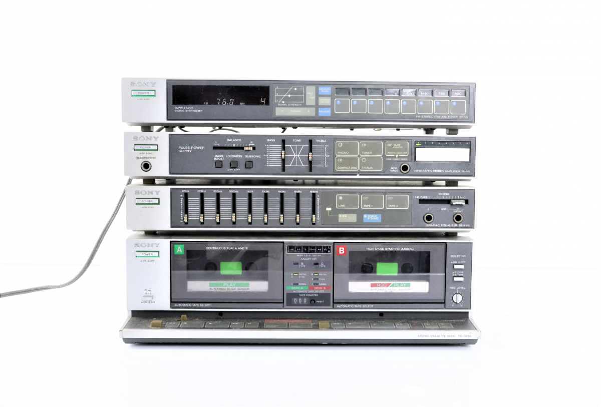 通電OK SONY ST-V5/TA-V5/SEH-V5/TC-W30 ソニー システムコンポ FM-AM チューナー アンプ イコライザー ...