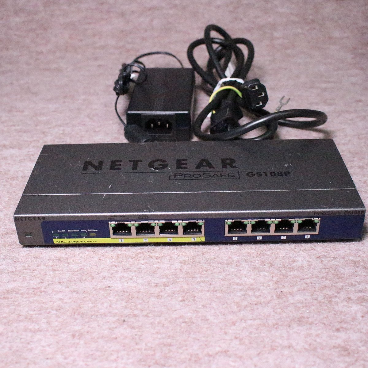 NETGEAR Prosafe 8port Switch with 4port PoE GS108P LAN ネットワーク スイッチ ハブ ...