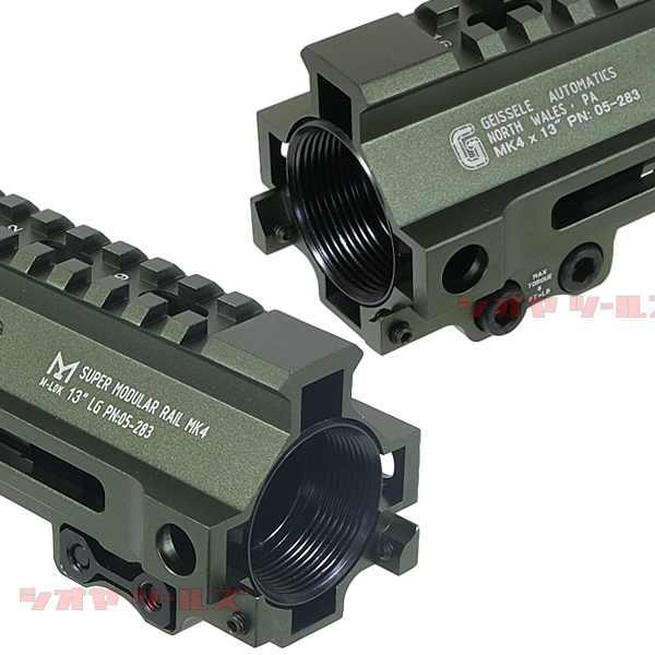 M4用 Geissele SMR MK4タイプ M-LOK 13inch ハンドガード OD ガイズリー Super Modular Rail ...