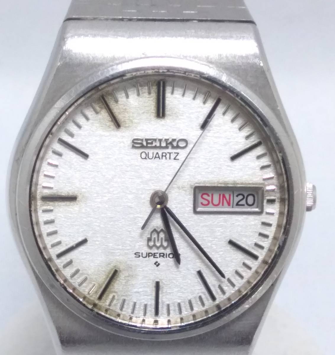 ジャンク 22年2月電池交換 クリーニング済み SEIKO 9983-8000 時計 文字盤ダメージ ヴィンテージ スーペリアツインクォーツ ...
