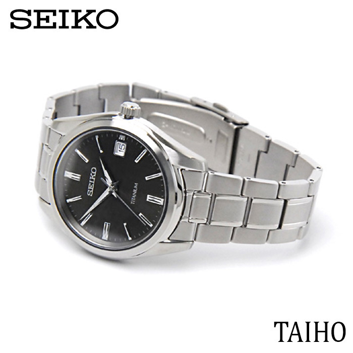 SEIKO セイコー 正規品 腕時計 チタンベルト 日付カレンダー クオーツ シルバー ビジネス カジュアル シンプル シルバー ...