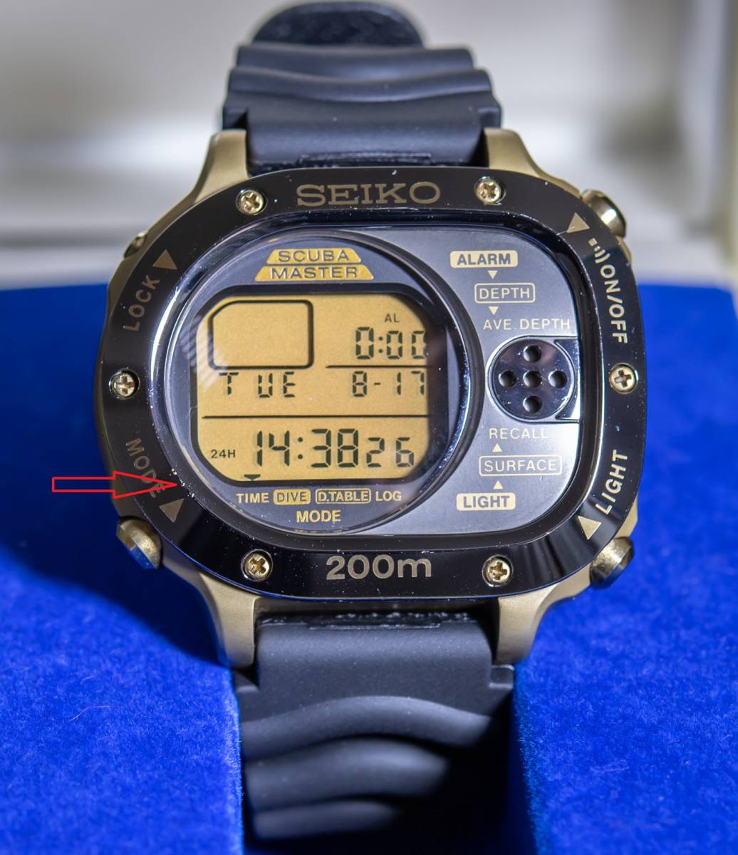 SEIKO セイコー スキューバマスター SBBK002 M725-5A00 ダイビング コンピューター付 メンズ ゴールド 腕時計 完動品 ...