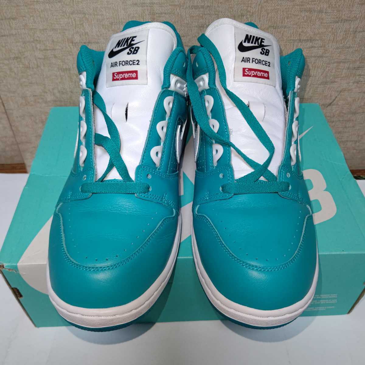 ナイキ シュプリーム NIKE SB Supreme AF2 AIR FORCE 2 LOW グリーン ブルー エアフォース2 AA0871 ...