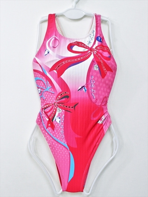 BS8-105 //arenaアリーナ レディース競泳水着 lovelyなリボン柄design ハイレグ水着 ピンクXL 一番安価な送料はゆうパケットなら210円(ワンピース)｜売買された ...