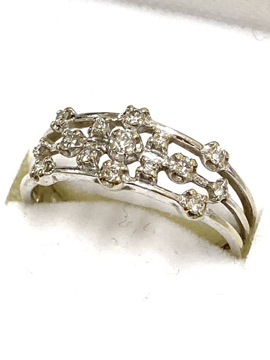 100スタ K10WG 透かし彫りダイヤモンドリング 14号 D0.25ct おしゃれ 約2.24g(ホワイトゴールド台)｜売買されたオークション情報、yahooの商品情報をアーカイブ公開 ...