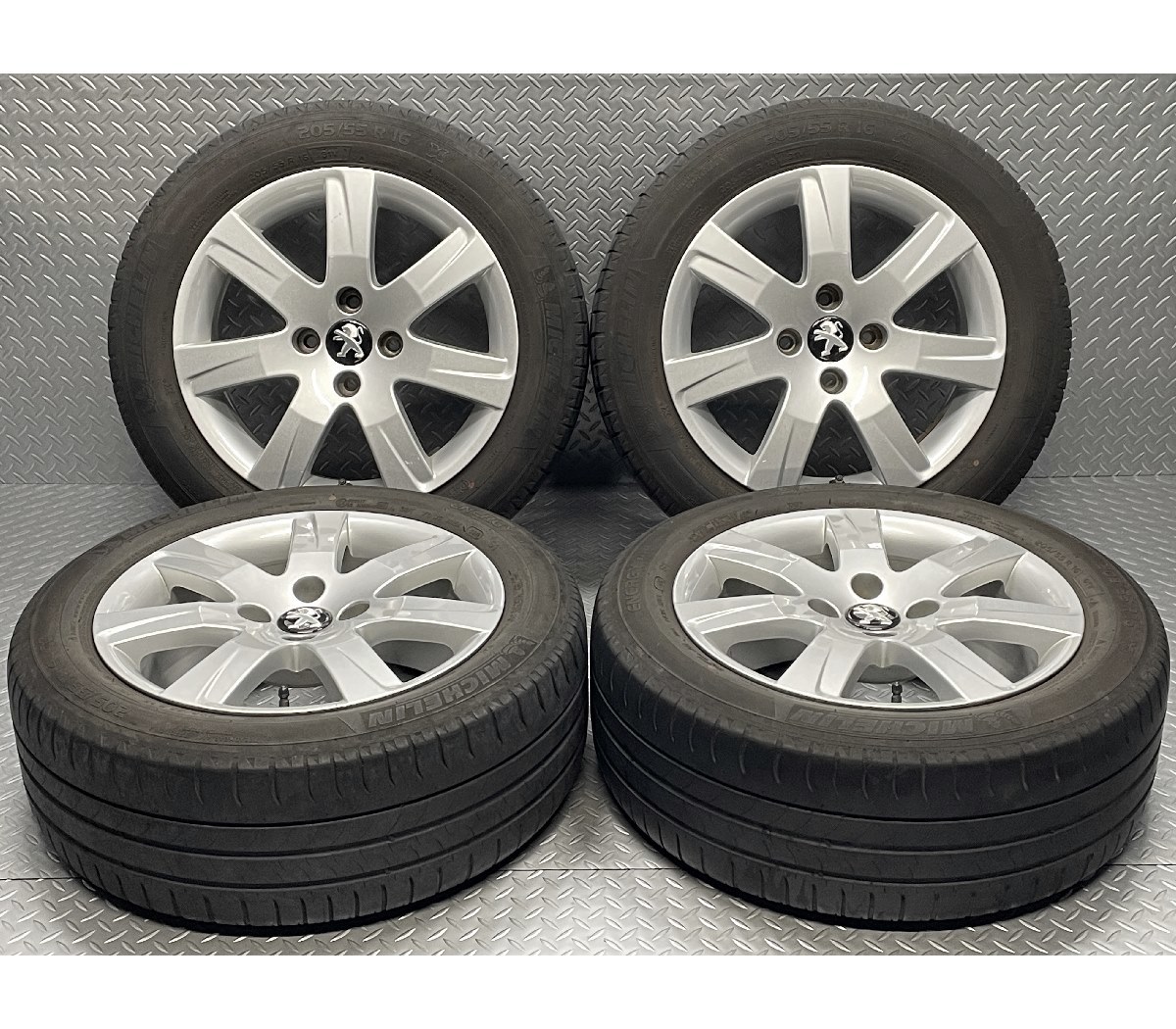 プジョー純正アルミ 16X7J+32 4H PCD108 ミシュラン ENERGY SAVER 205/55R16 22040013(ラジアル ...