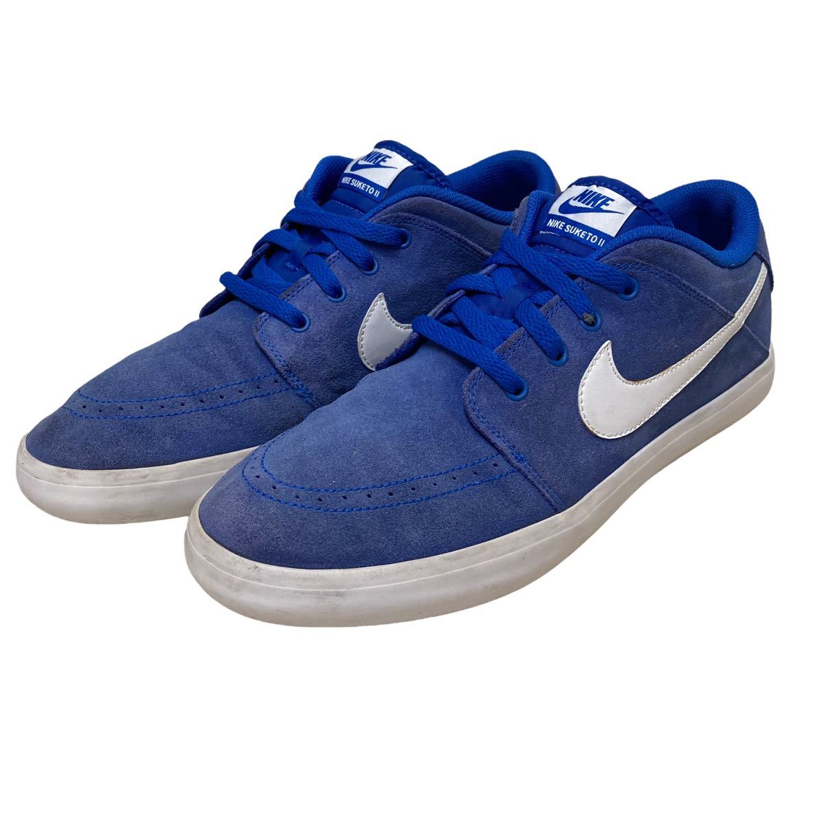 U'993 NIKE ナイキ SUKETO 2 メンズ ローカットスニーカー スケートボードシューズ 28cm ブルー ホワイト(28.0cm ...