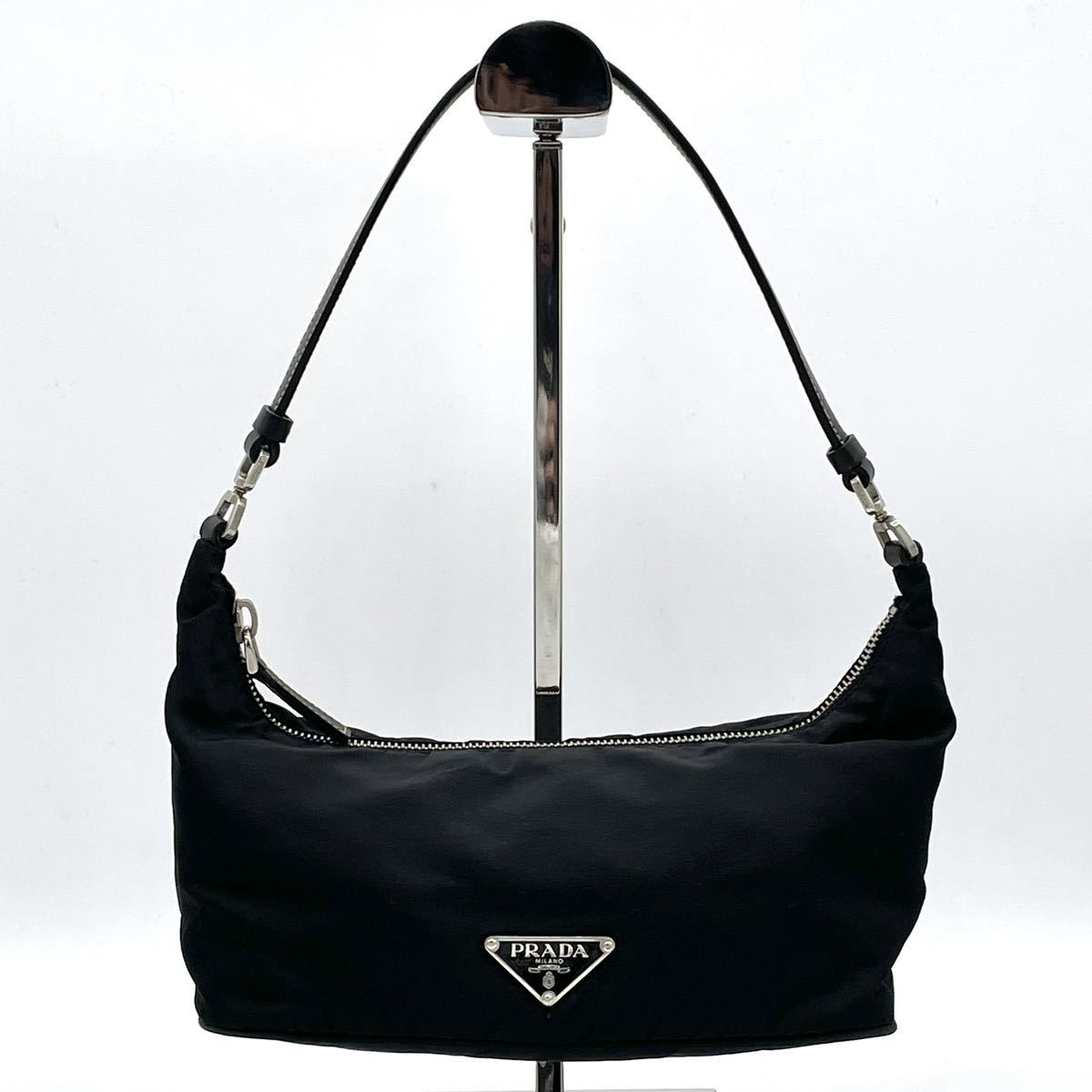 PRADA プラダ ポコノ テスートナイロン レザー ブラック 黒 アクセサリーポーチ ショルダーポーチ BR1267 ロゴプレート SV金具(プラダ一般)｜売買されたオークション情報 ...