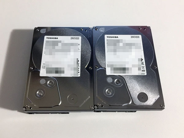 使用時間：15時間×2台 東芝 DT02ABA600V 内蔵 HDD 6TB TOSHIBA ハードディスク DT02-V シリーズ 3.5 ...