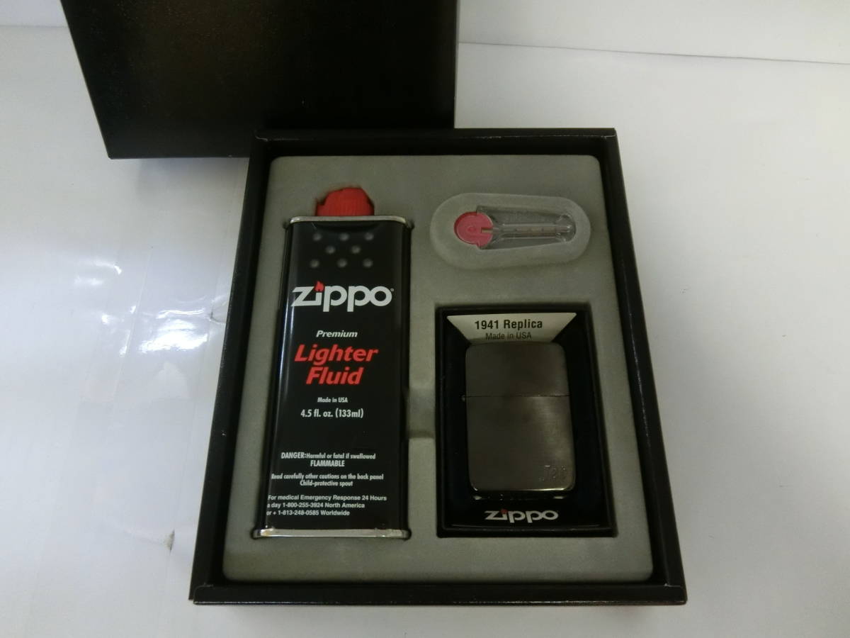 注意事項必読 a971 喫煙グッズ ジッポー ZIPPO Jet 1941 レプリカ 2014 年製 ギフト BOX 付き チタニウム(その他 ...