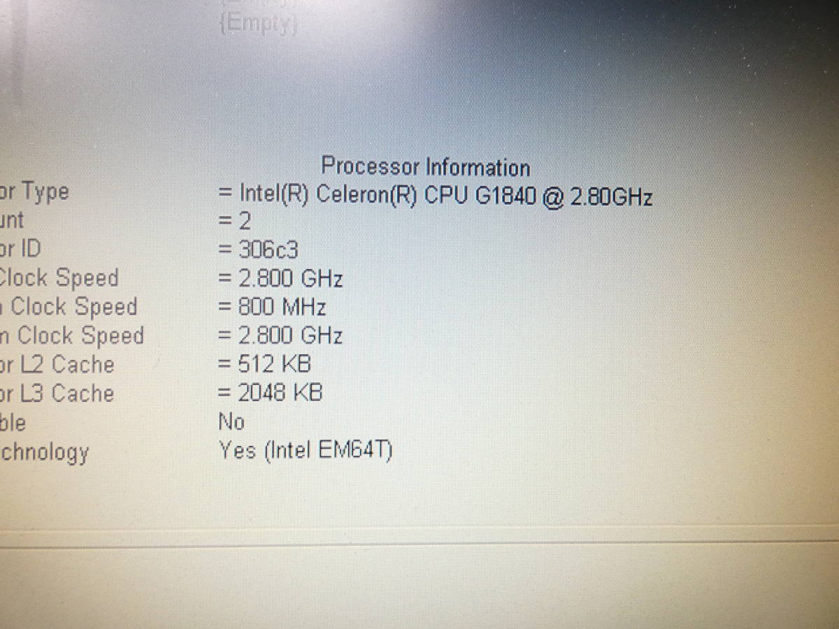 DELL D08S デスクトップPC OPTIPLEX 3020 Celeron-G1840 2.80GHz/RAM:4GB/HDD無し ...