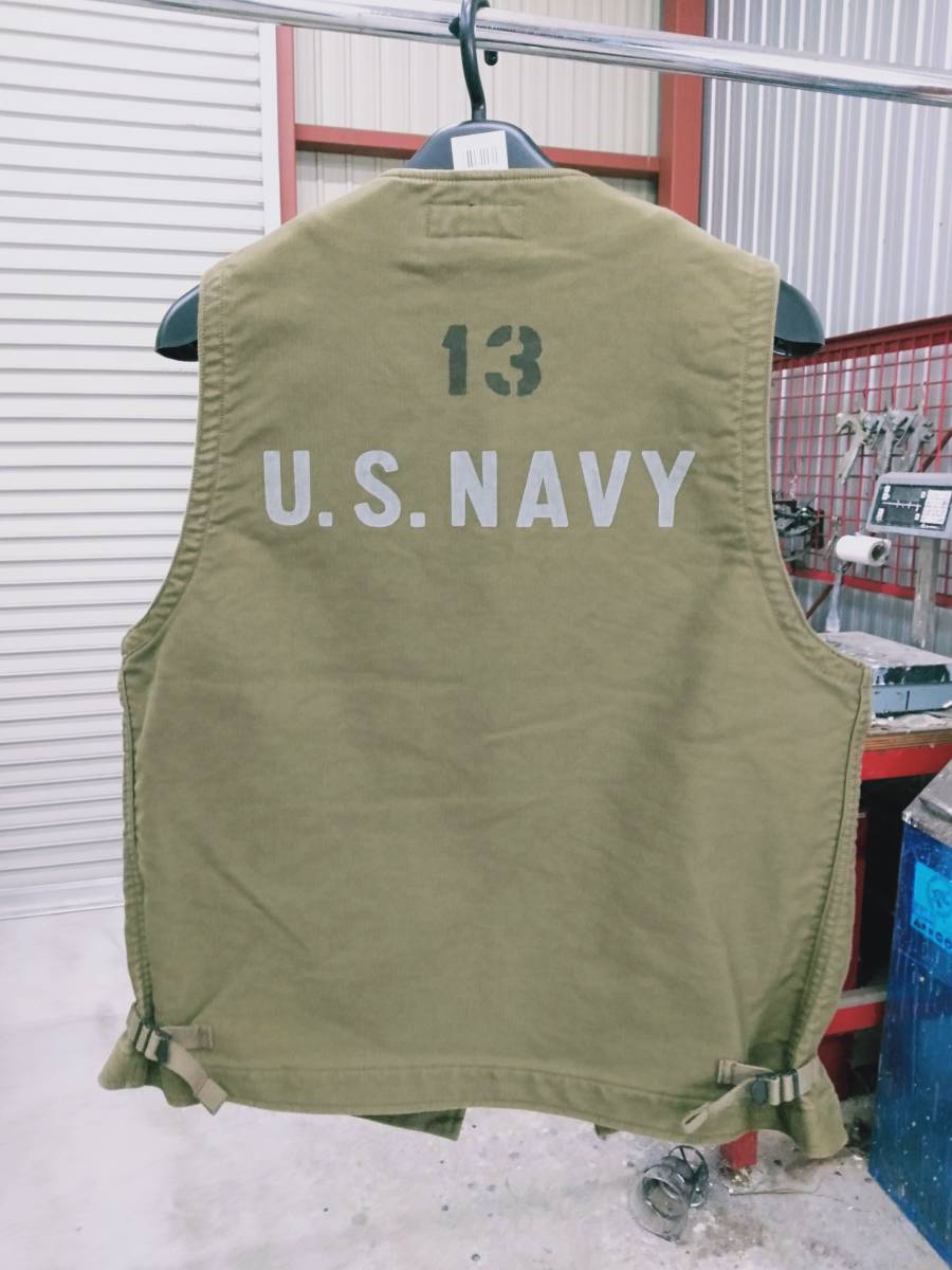 FREEWHEELERS フリーホイーラーズ DECK WORKER VEST U.S.NAVY DesRon 13 CUSTOM MODEL ...