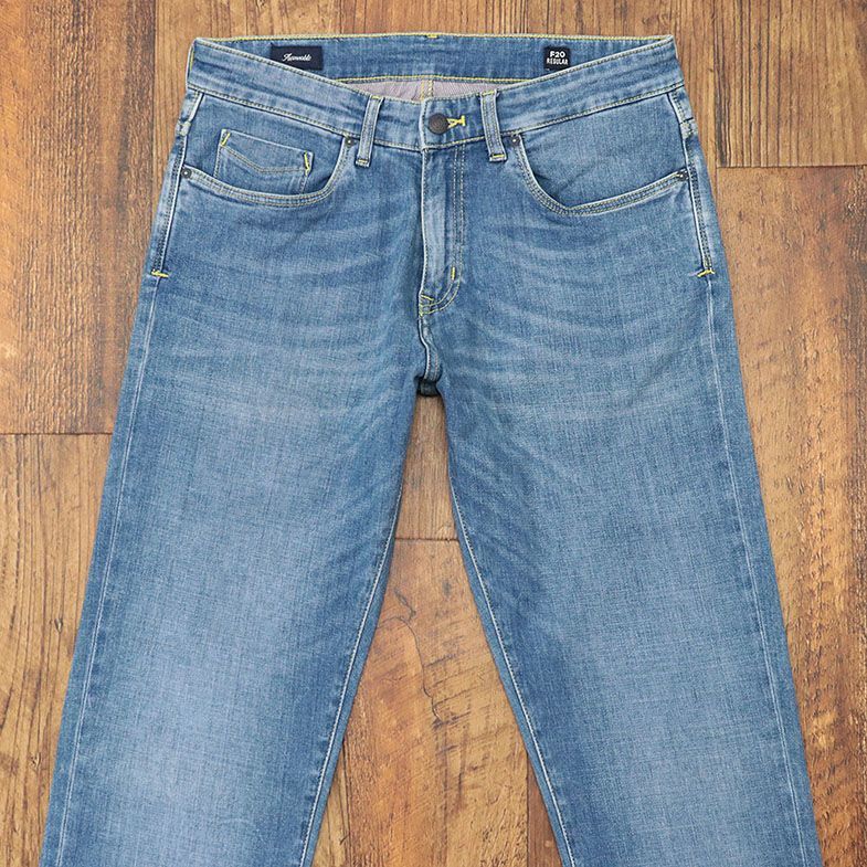 1円/Faconnable/31インチ/快適デニムパンツ ストレッチ伸縮性 ウォッシュ加工 ジーンズ ストリート /青/ブルー/ek903 ...