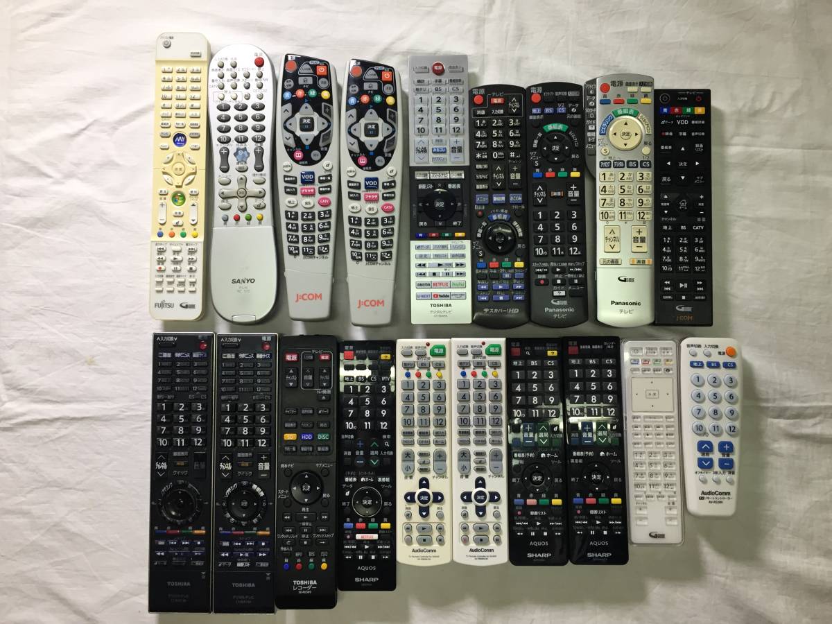 OK5450 リモコン 19本まとめ/SANYO/FUJITSU/J:COM/TOSHIBA/SHARP/Panasonic/AudioComm/CT-90313A/SE-R0389 など ...