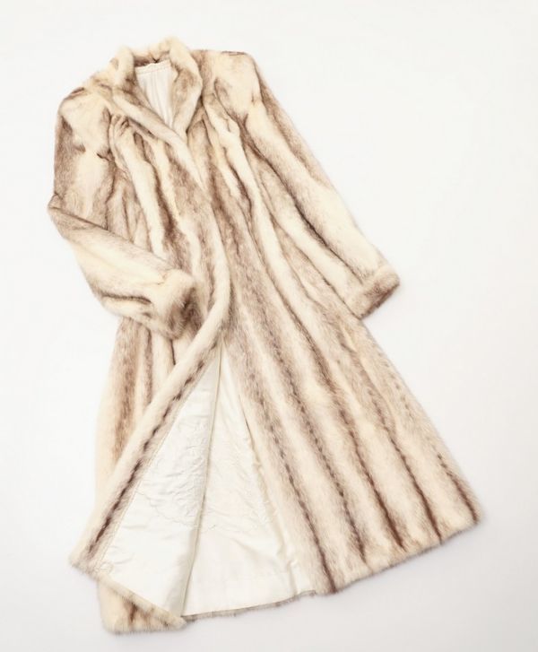 GL4033 SAGA MINK/サガミンク/銀サガ クロスミンク 最高級本毛皮 裏:花柄刺繍 ファー ロングコート size13/着丈115 ...