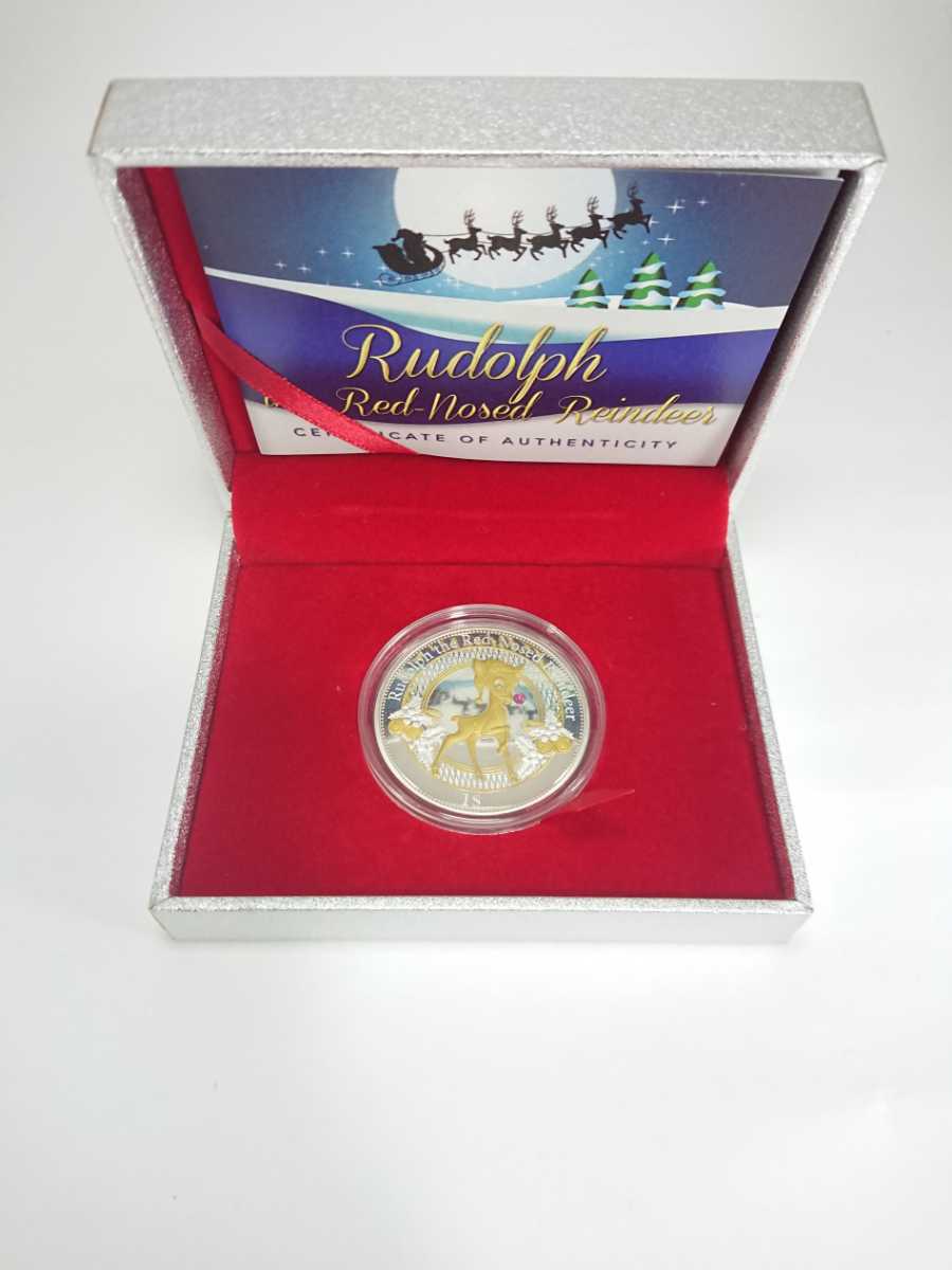 Rudolph the Red-Nosed Reindeer 1＄コイン 925 20g クリスマスアイランド KIRIBATI 2016 ...