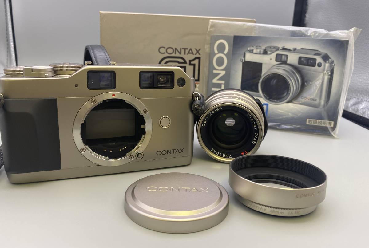 2044H CONTAX コンタックス G1 Carl Zeiss Planar 2/45 フィルムカメラ 品 付属品多数(ヤシカ ...