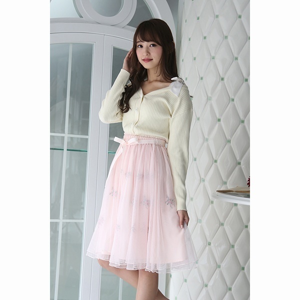 Cherite by PRIME PATTERN/シェリエットバイプライムパターン フラワー刺しゅうチュールスカート M(Mサイズ)｜売買されたオークション情報、yahooの商品情報を ...