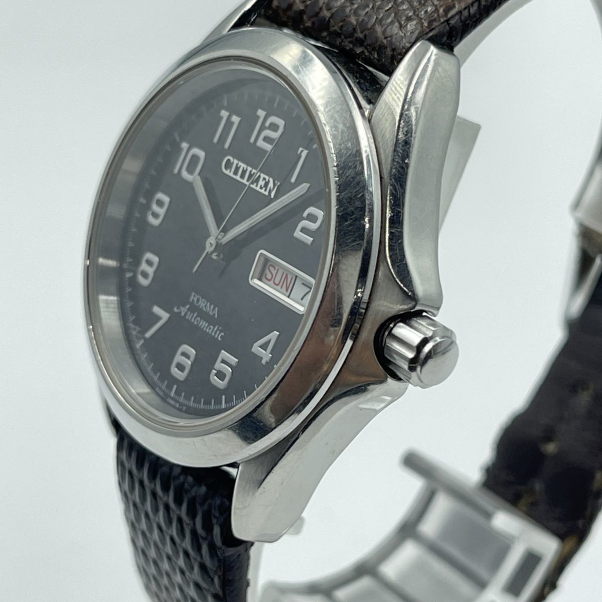 A763-A73-18 CITIZEN シチズン FORMA フォルマ Automatic 自動巻き メンズ腕時計 4-882345 デイ ...