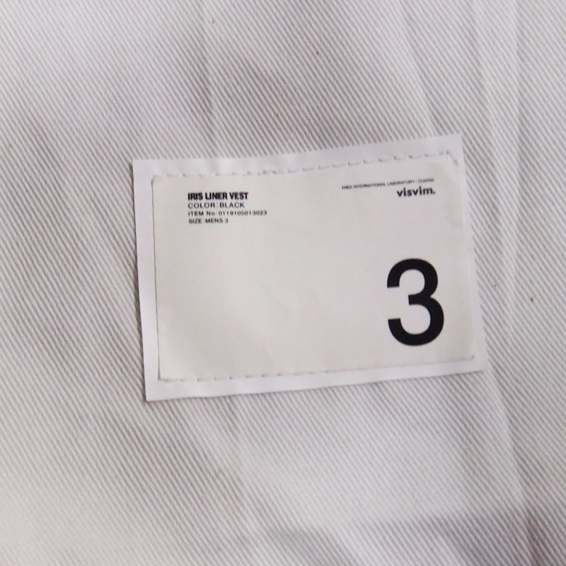 19ss visvim IRIS LINER VEST BLACK L(ジャケット、上着)｜売買されたオークション情報、yahooの商品情報をアーカイブ公開 - オークファン（aucfan.com）