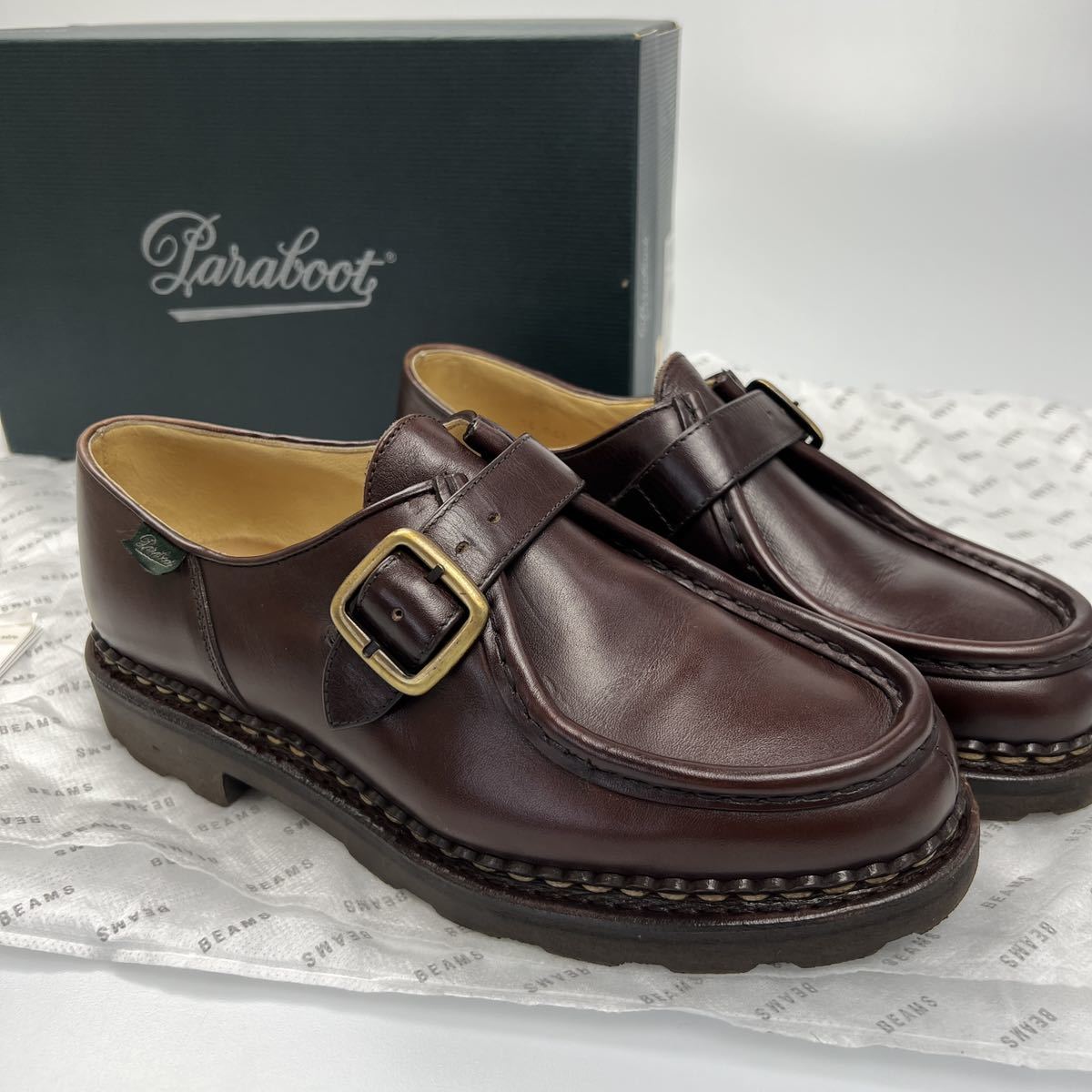 Paraboot MICHAEL BRIDE/MARCHEⅡ MARRON-LIS CAFE BEAMS 別注 サイズ40 ミカエル モンク ...