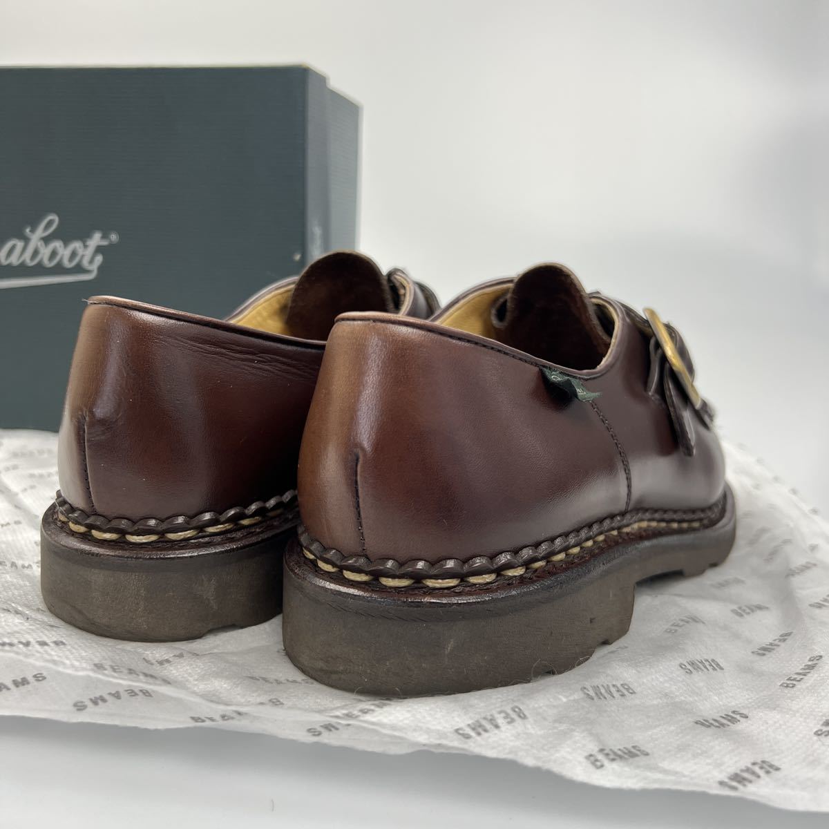 Paraboot MICHAEL BRIDE/MARCHEⅡ MARRON-LIS CAFE BEAMS 別注 サイズ40 ミカエル モンク ...