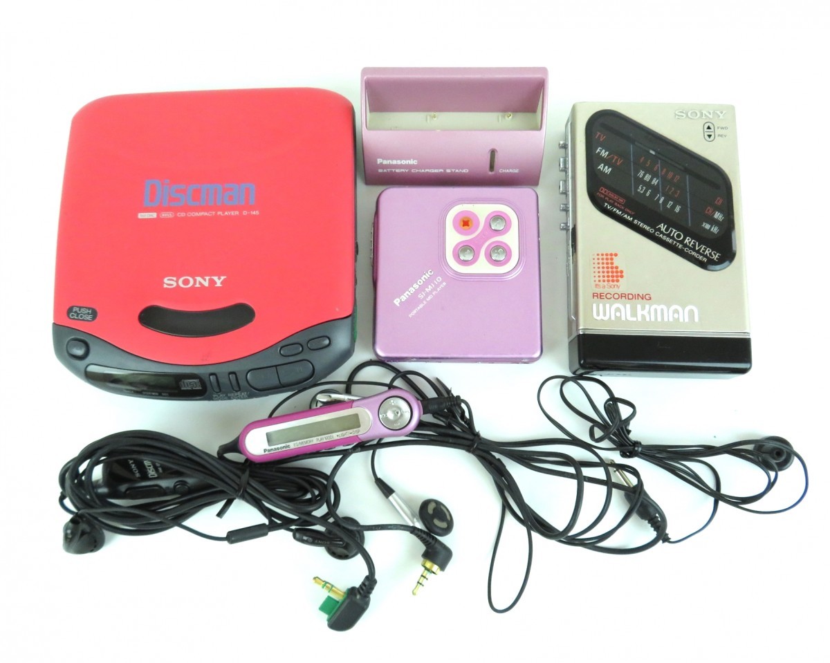 まとめ 3点 SONY レコーディングウォークマン WM-F203 ディスクマン D-145 パナソニック ポータブルMDプレーヤー SJ ...