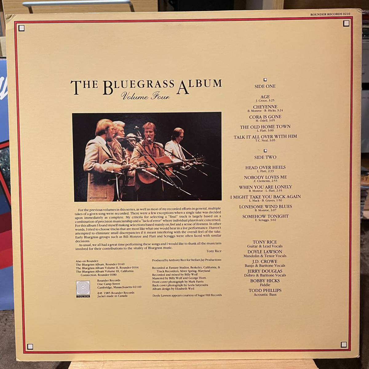 US盤Org. Bluegrass Album Band Tony Rice Doyle Lawson Bobby Hicks Todd ...