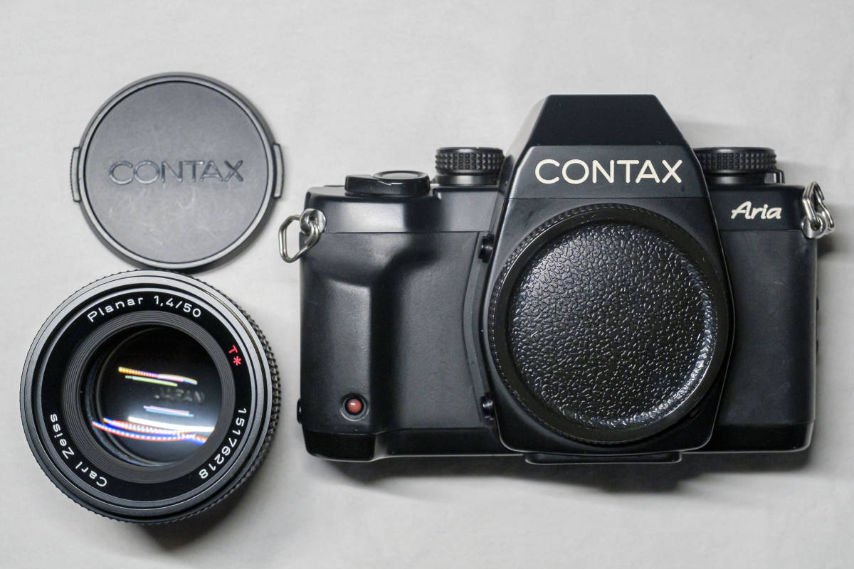 コンタックス CONTAX Aria 002222 + Carl Zeiss Planar 1 4/50 T MMJ 15176218 Y/C ...