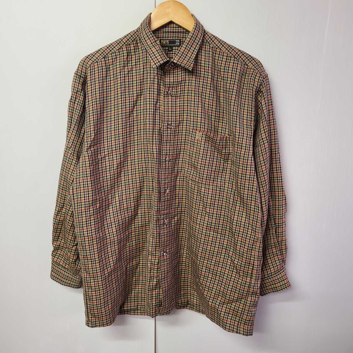 DAKS ダックス チェック柄 ウール 長袖シャツ size L ブラウン(長袖シャツ)｜売買されたオークション情報、yahooの商品情報をアーカイブ公開 - オークファン（aucfan.com）