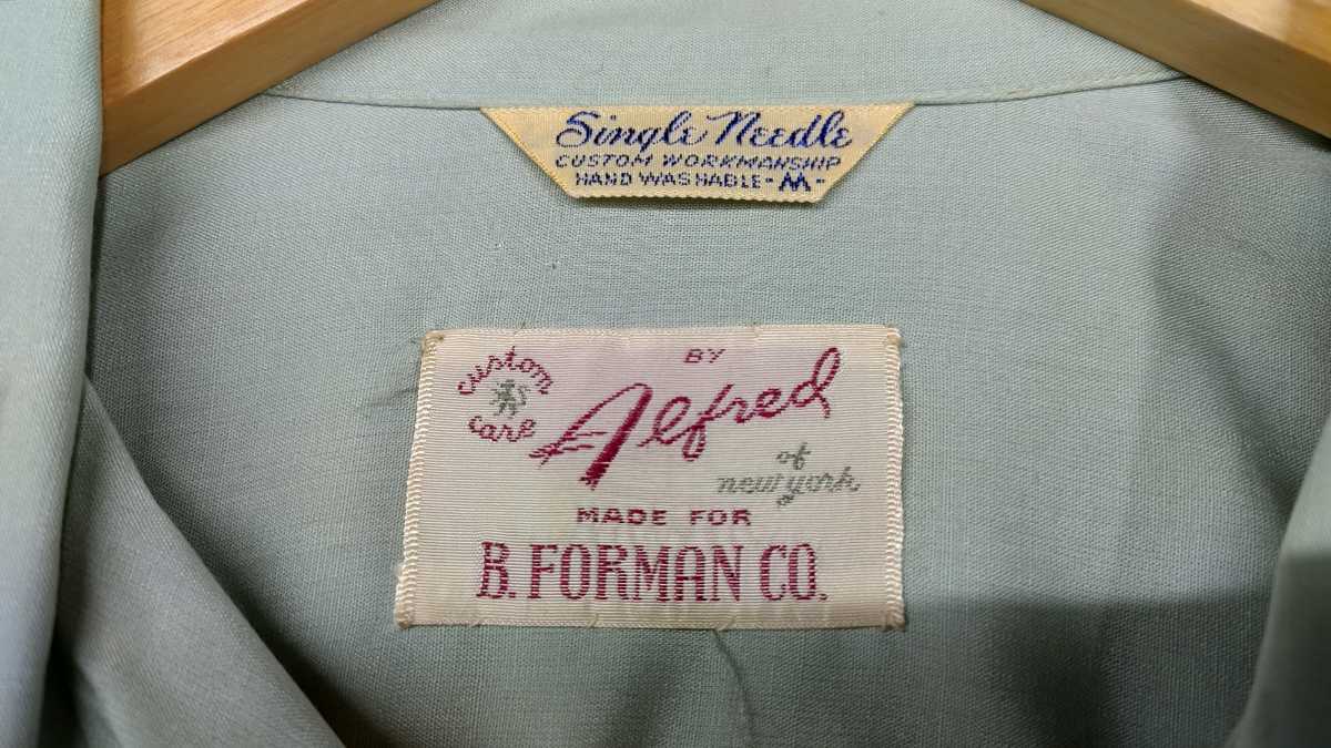 50s alored オープンカラー ボックス シャツ ロカビリー エルビス ビンテージ アンティーク 40s アメリカ製 当時(Mサイズ ...