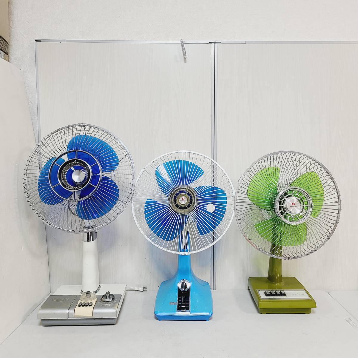 A6448 日立 D-31TG さわ風 / 三菱 R30-X8型 / 日立 さわ風 D-31SD / レトロ アンティーク 扇風機 3台 ...