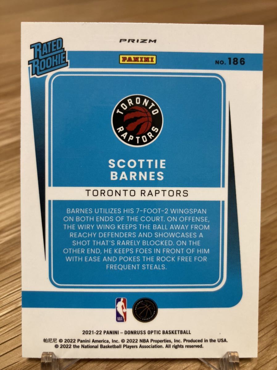 Scottie Barnes 2021-22 Panini Donruss Optic Rated Rookie Choice Dragon ...