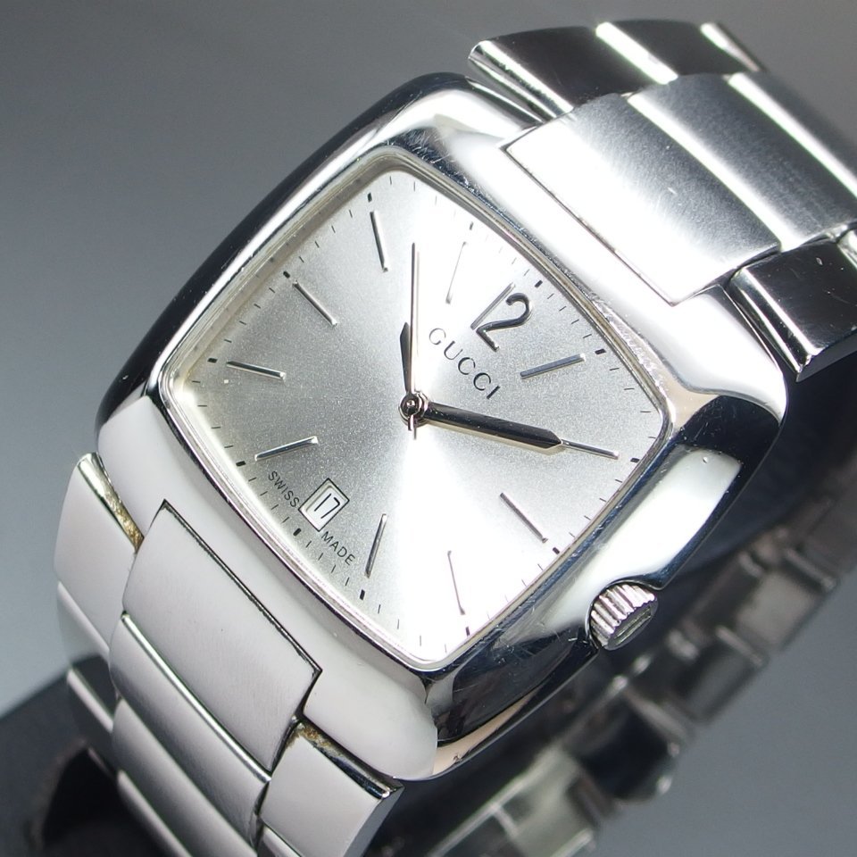 GUCCI グッチ 8500M SS QZ スクエア デイト 3針 シルバー系 ビジネス メンズ 腕時計 19925(男性用)｜売買された ...
