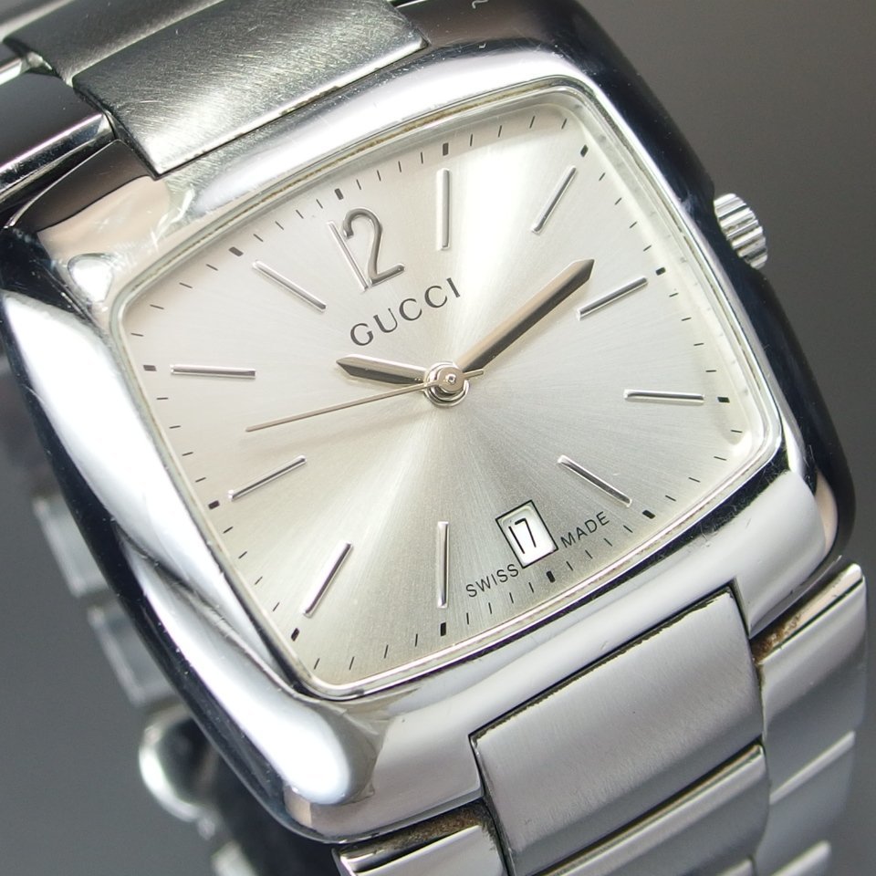 GUCCI グッチ 8500M SS QZ スクエア デイト 3針 シルバー系 ビジネス メンズ 腕時計 19925(男性用)｜売買された ...