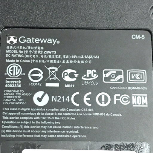 Gateway Z5WT3ノートパソコン PC 15.6インチ HDD無 通電確認済み ゲートウェイ(15インチ～)｜売買されたオークション ...