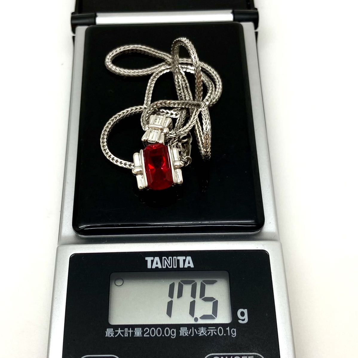 Crescent Vert クレサンベール Pt950/Pt850 天然ダイヤモンド&ルビーネックレス 17.5g 42.0cm 4.59ct 0.20ct ruby diamond ...