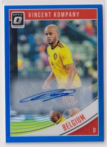 2018-19 Donruss OPTIC Soccer Vincent Kompany Blue Prizm Autograph card ...