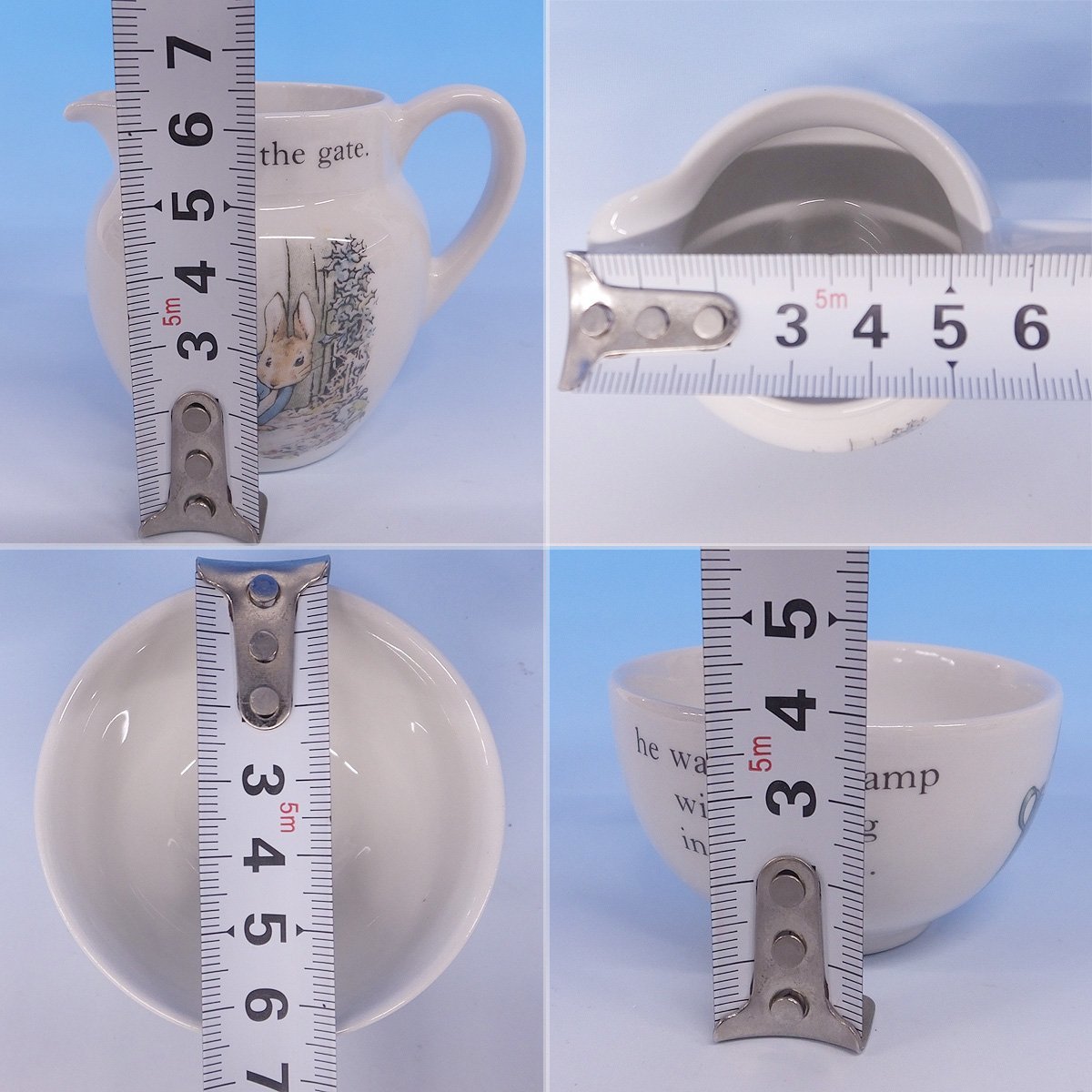 1円 おたからや xm27 ウェッジウッド ピーターラビット ティーポット シュガーボウル クリーマー デミタスカップ＆ソーサー プレート ...